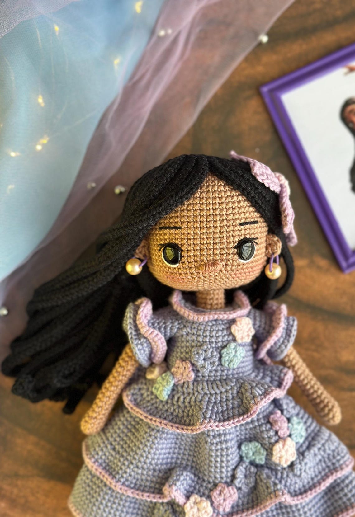 Colombian Flower Fairy Doll Crochet Pattern: Amigurumi Long Hair Girl ...