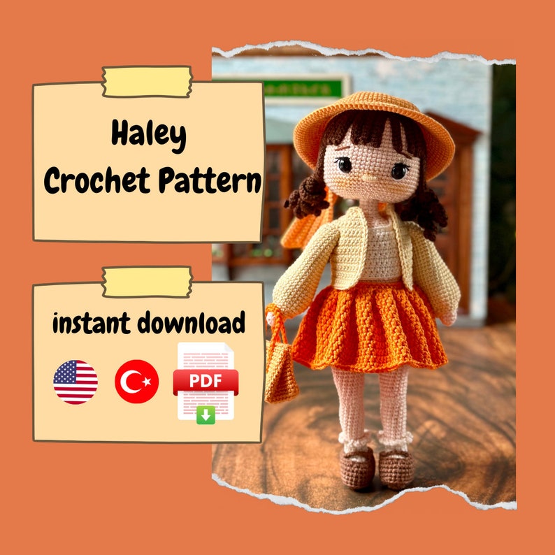 Haley Crochet Pattern, Orange Girl Amigurumi Pattern, Handmade Toy ...