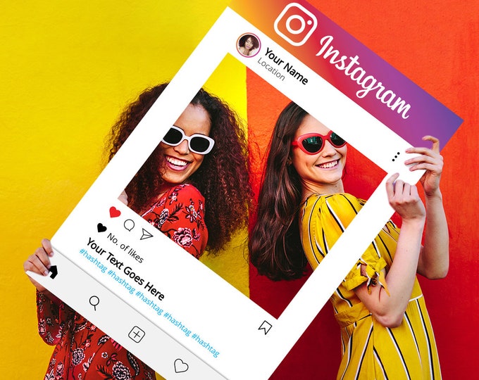 Instagram Selfie Frame Social Media Photo Prop Frame, White Photo Booth ...