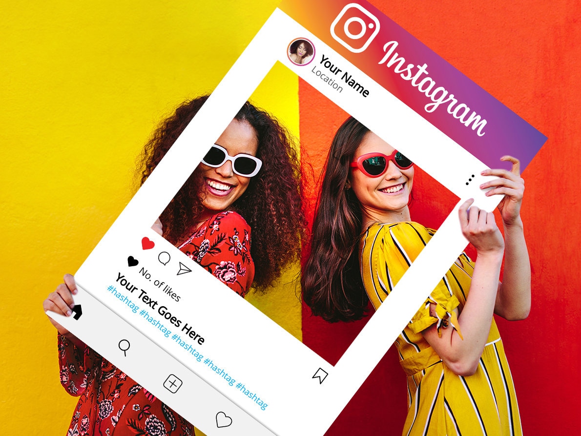 Instagram Selfie Frame Social Media Photo Prop Frame, White Photo Booth ...