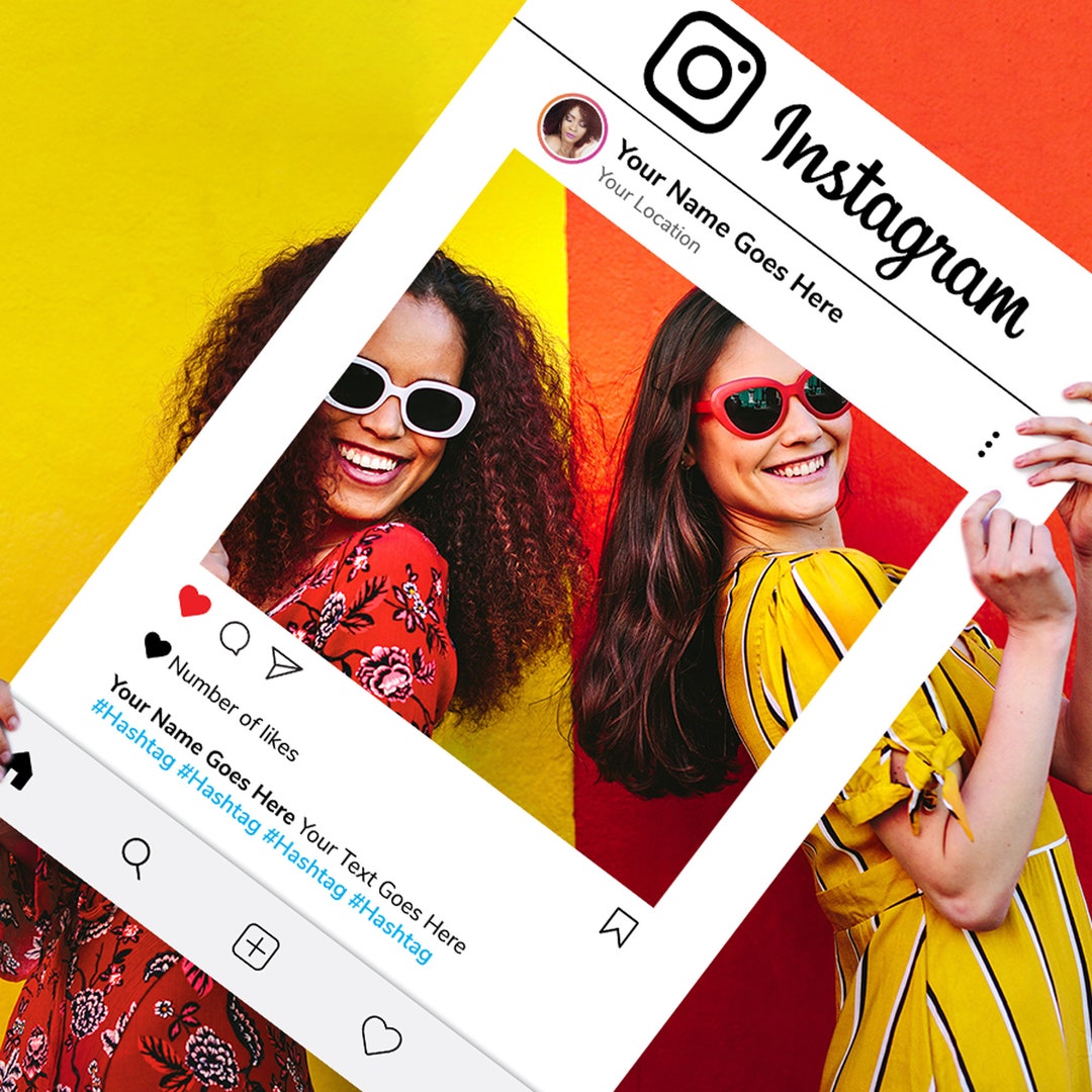 Instagram Selfie Frame Social Media Photo Prop Frame, White Photo Booth ...