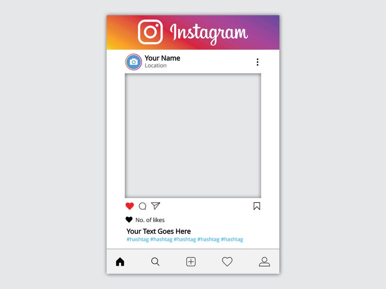 Instagram Selfie Frame Social Media Photo Prop Frame, White Photo Booth ...
