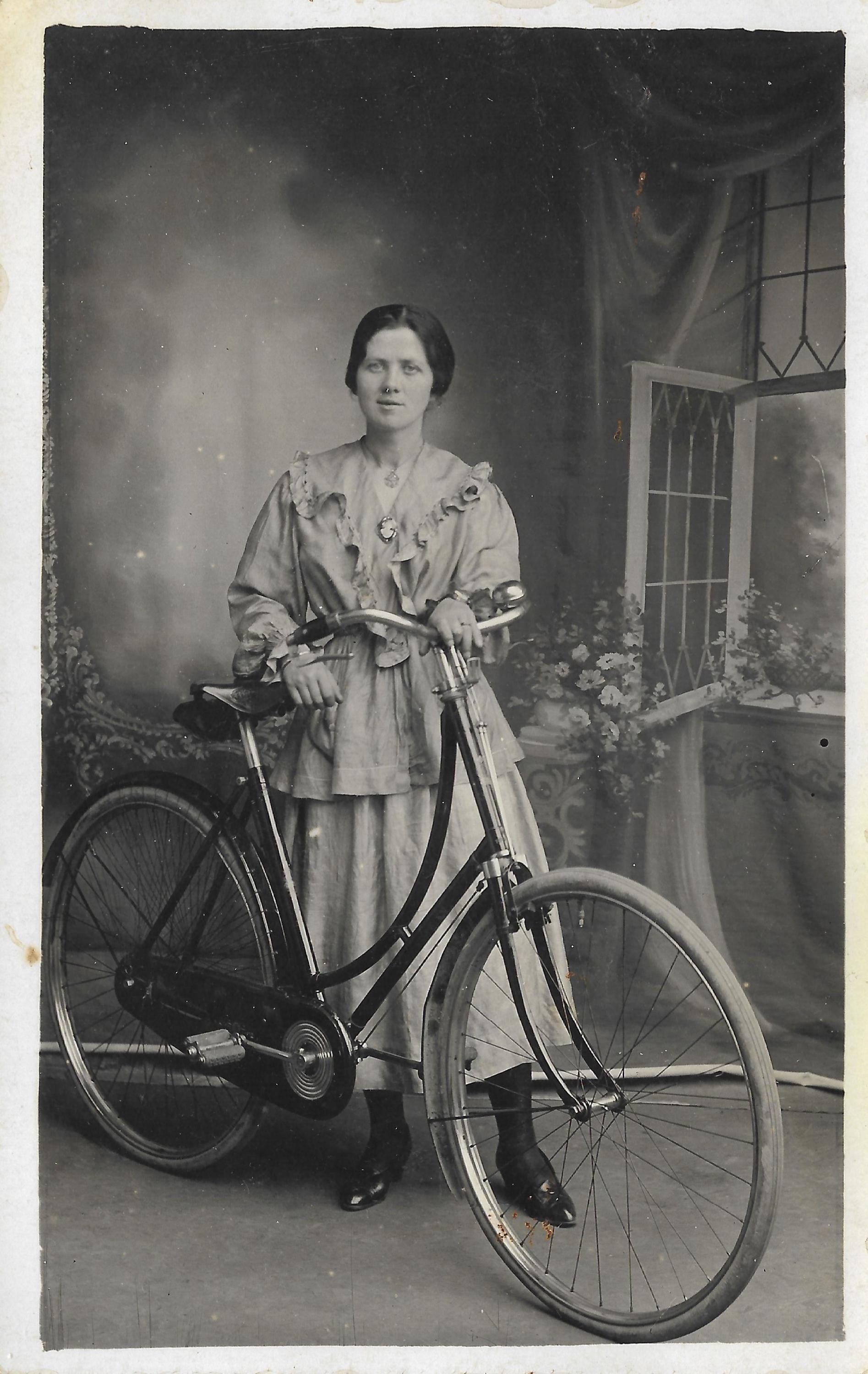 Lady and Her Bicycle - Etsy