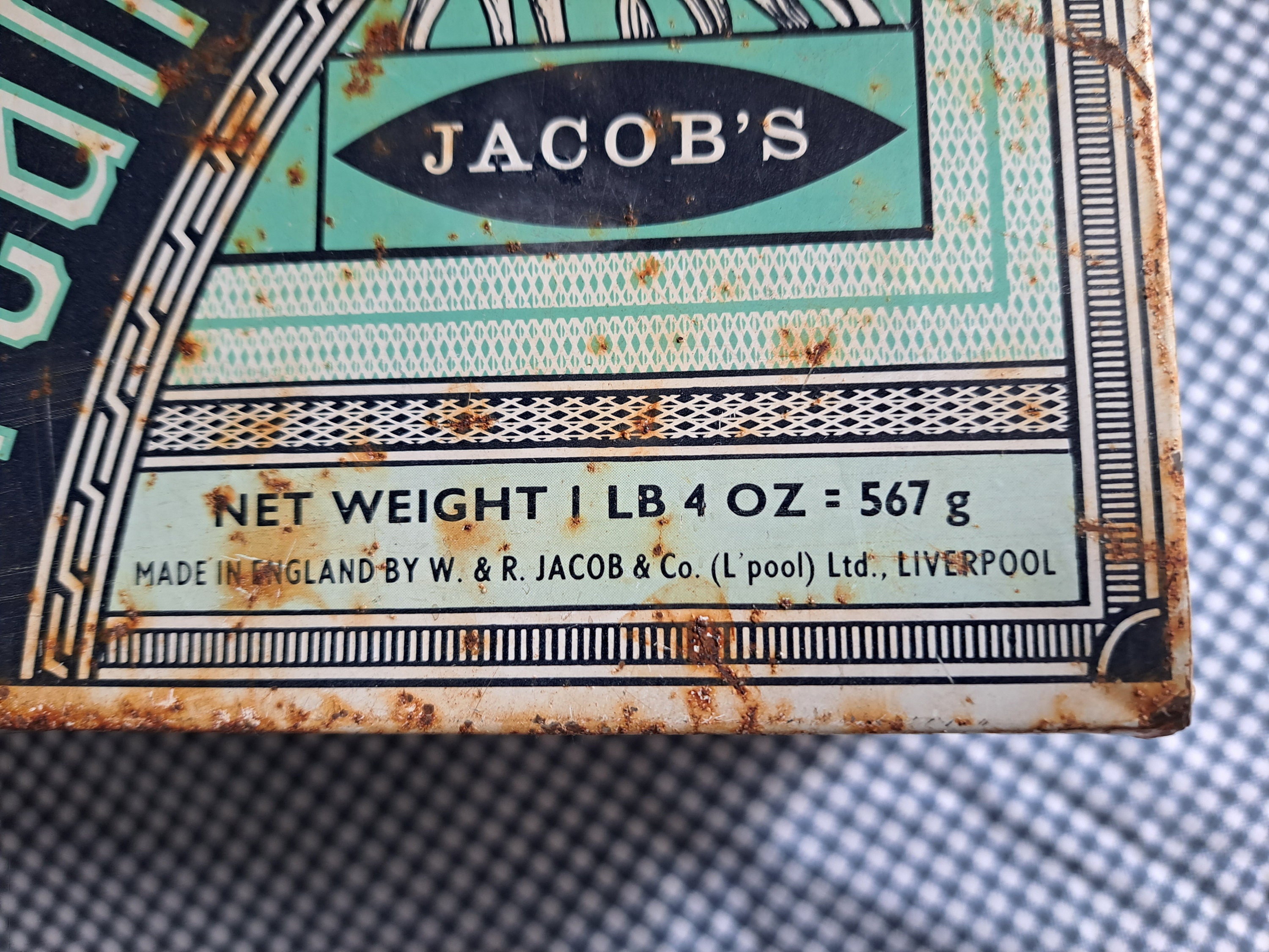 Vintage W&R Jacob and Co. Cream Cracker Tin, Rustic Cabin, Farmhouse ...