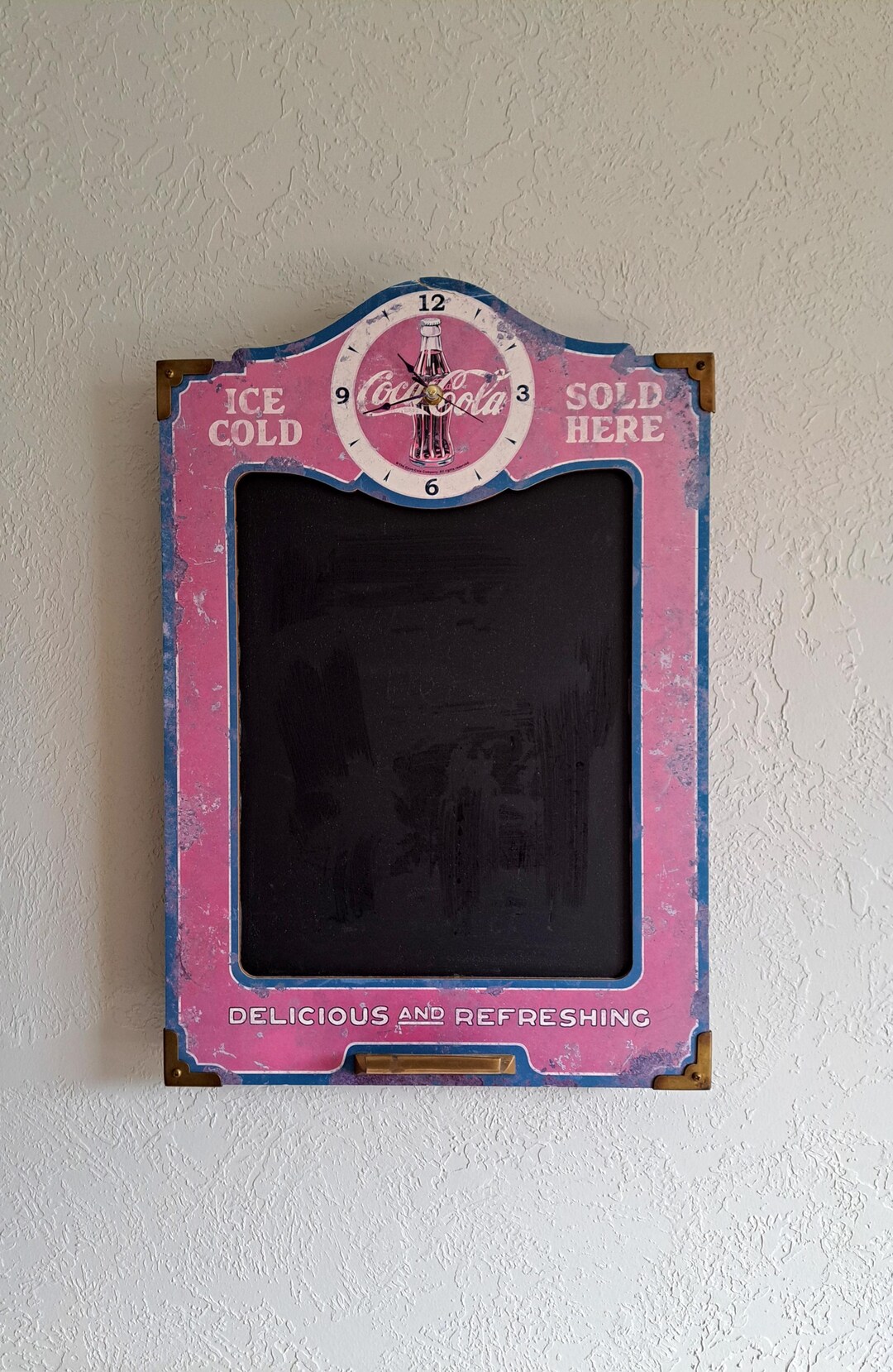 Vintage Coca Cola Clock-menu Chalkboard, Kitchen Decor, Commercial ...