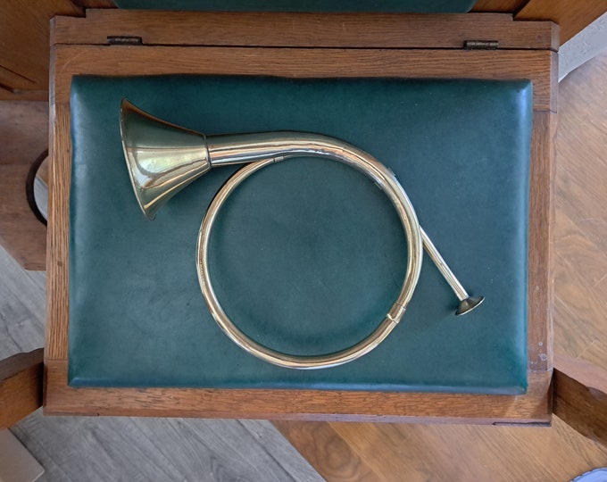 Vintage Solid Brass Hunting Horn, Round Coiled Brass Bugle, Fox Hunting ...