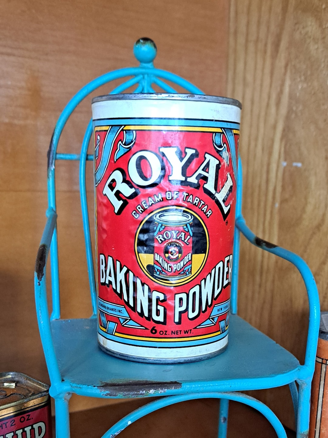 Vintage Royal Baking Powder Tin, 6 Ounce, Paper Label, Farmhouse ...