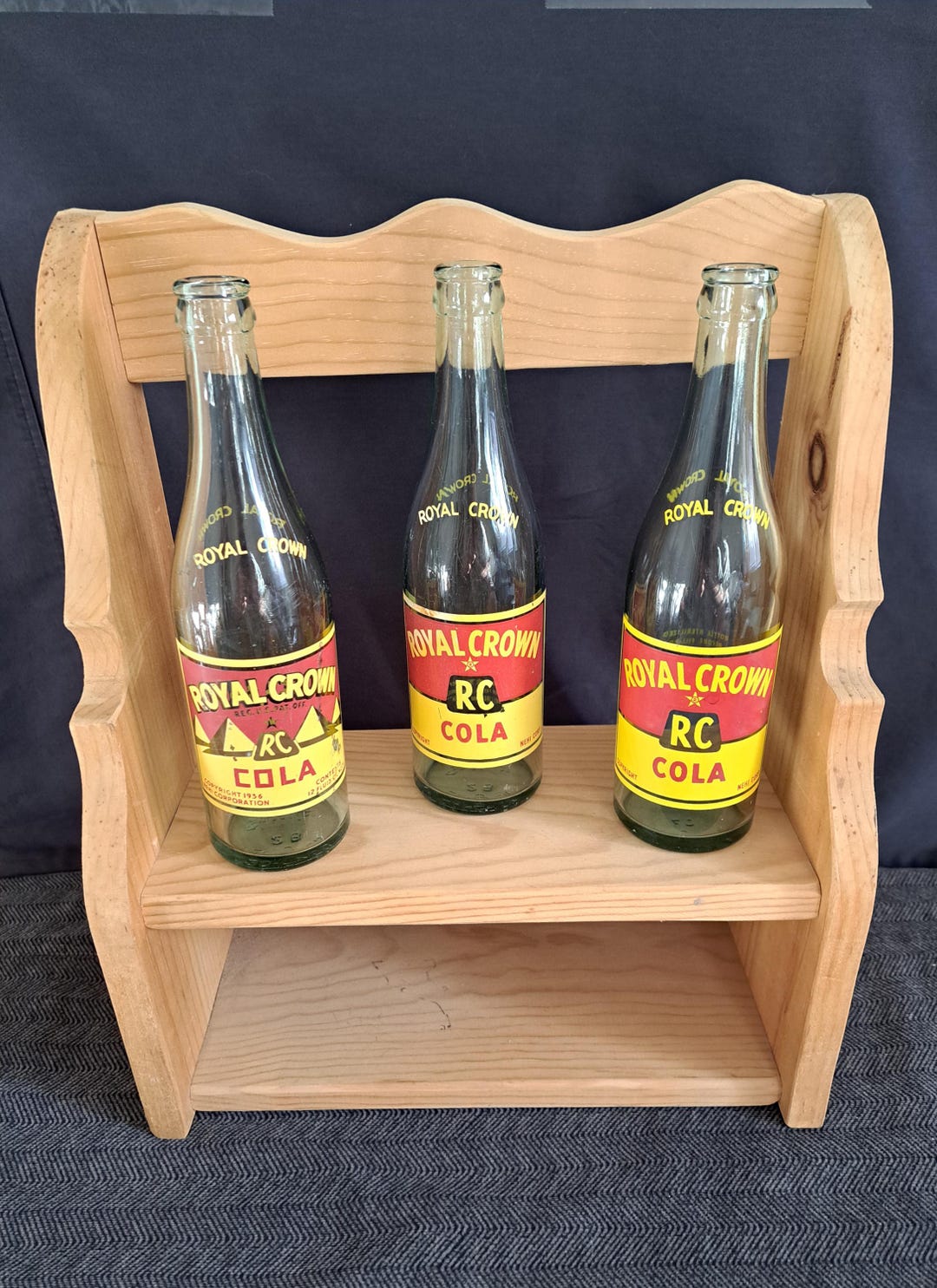 3 Vintage Green Royal Crown Cola Bottles, 1953-1954 Bellingham WA ...