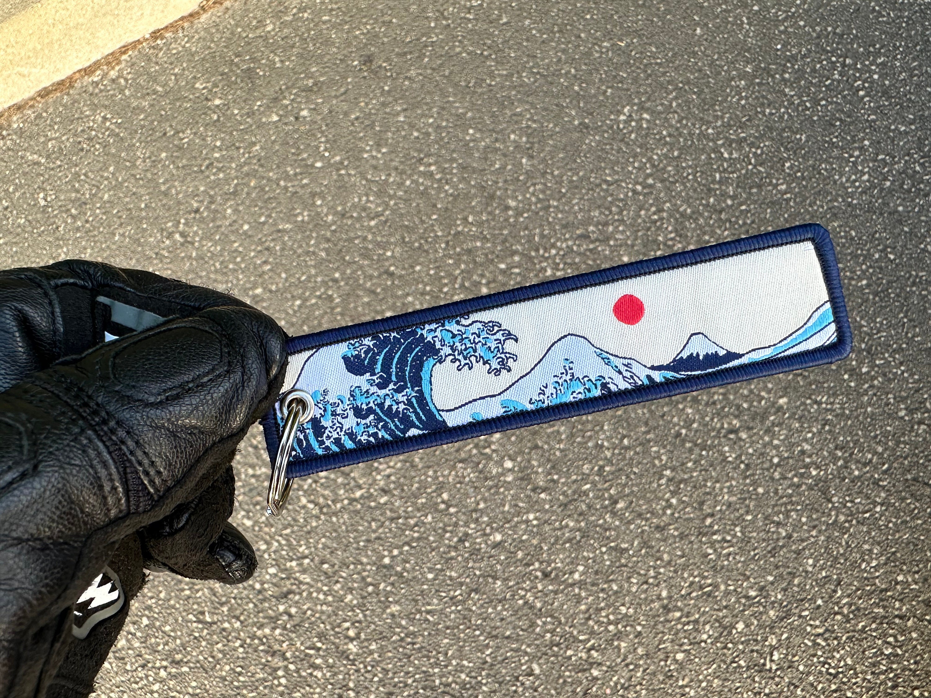 Japanese Great Wave off Kanagawa Embroidered Keychain JDM Key Tag ...