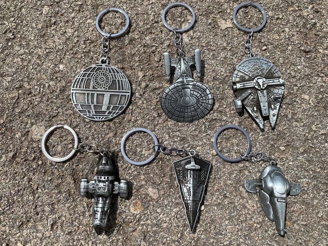 Star Wars Spaceship Death Star Keychain Millenium Falcon Star - Etsy