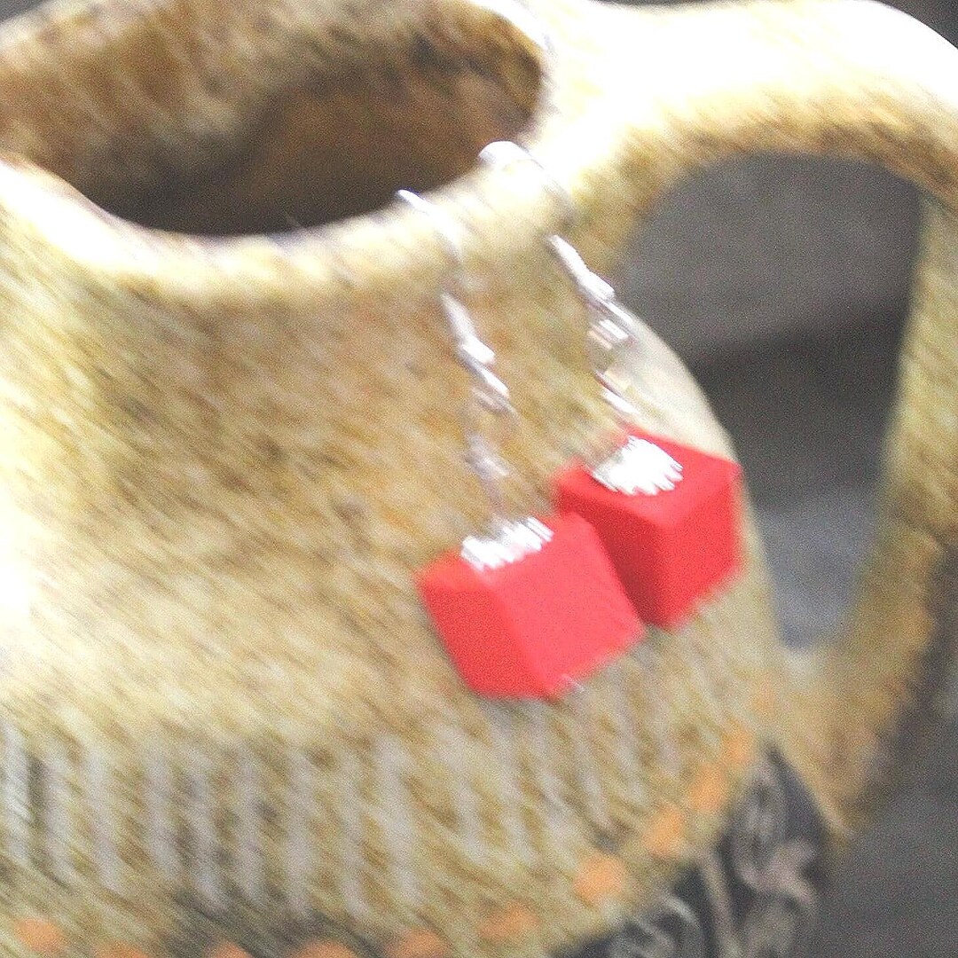 Red Wooden Square Clip On. - Etsy