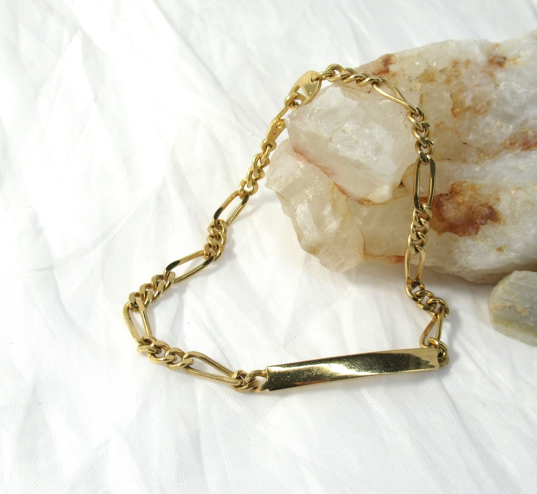 Vintage Gold Pat. Figaro Designer Identity Bracelet. - Etsy