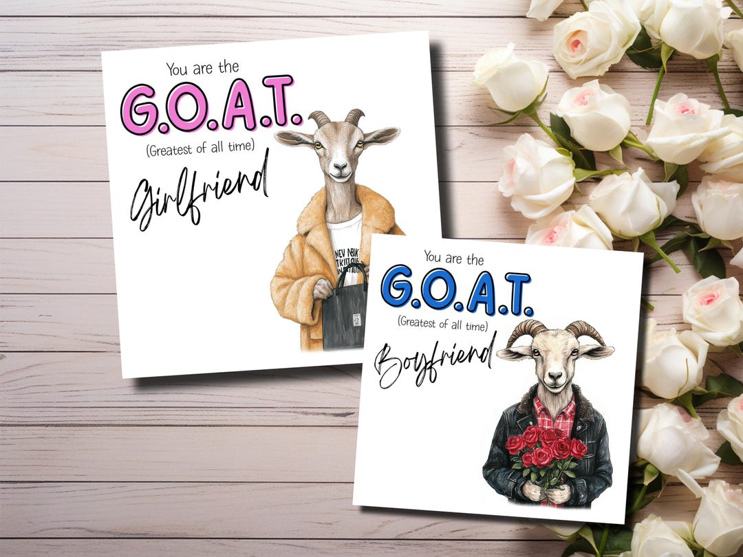 GOAT Valentine's Day Card – Funny Anniversary Gift for Boyfriend ...
