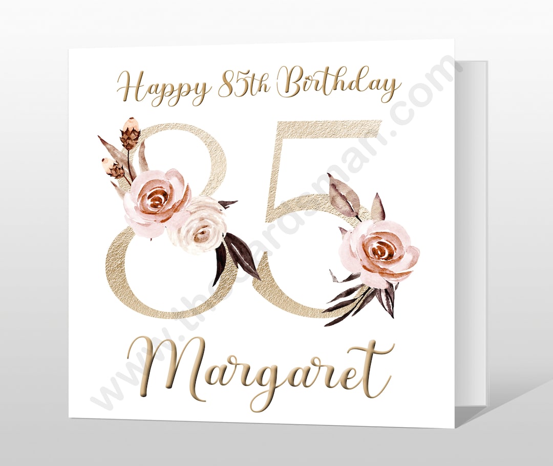 Personalised 85th Birthday Card 85th Birthday Card for Women Floral ...