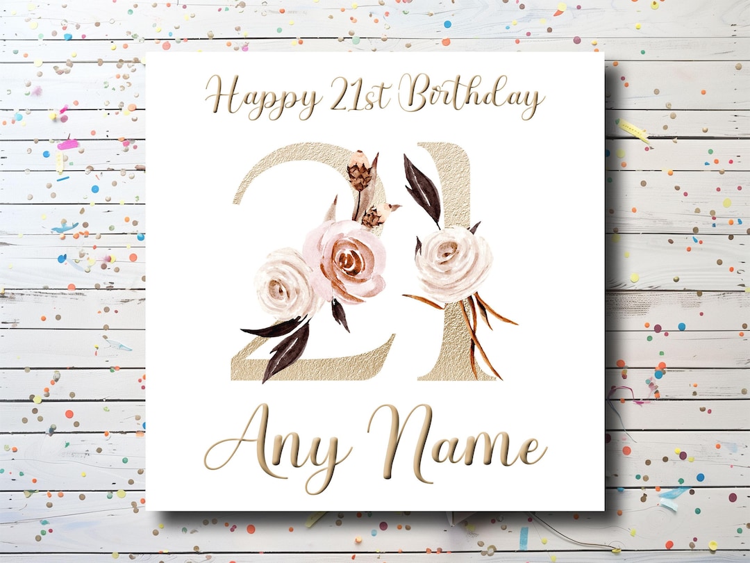 Personalised 21st Birthday Card - Custom 21 Birthday Card for Daughter ...