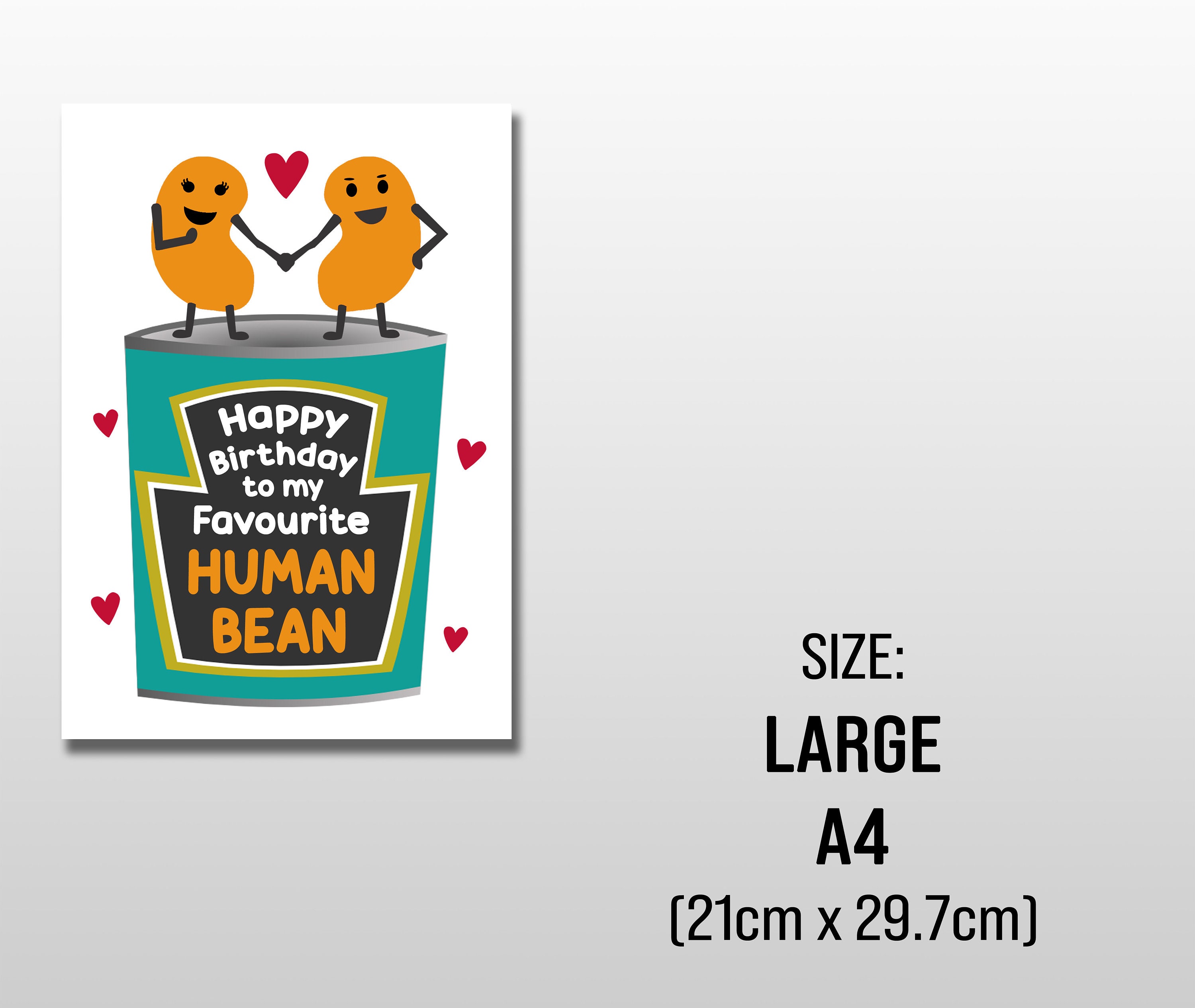 My Favourite Human Bean BIRTHDAY CARD Funny Baked Bean - Etsy UK