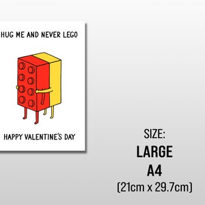 Funny Valentine's Day Card Hug Me and Never Lego - Etsy
