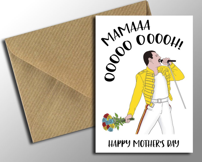 Funny Mothers Day Card Mama Ooooh Freddie Mercury Queen - Etsy