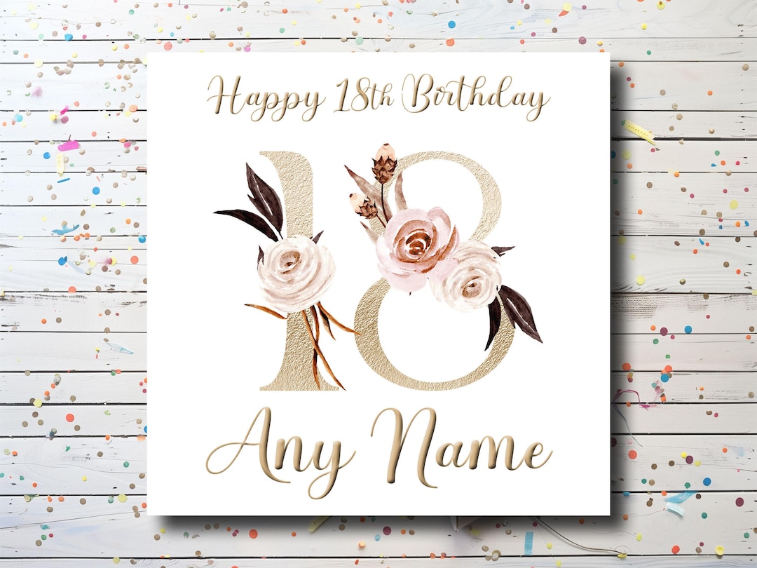 Personalised 18th Birthday Card - Custom 18 Birthday Card for Daughter ...