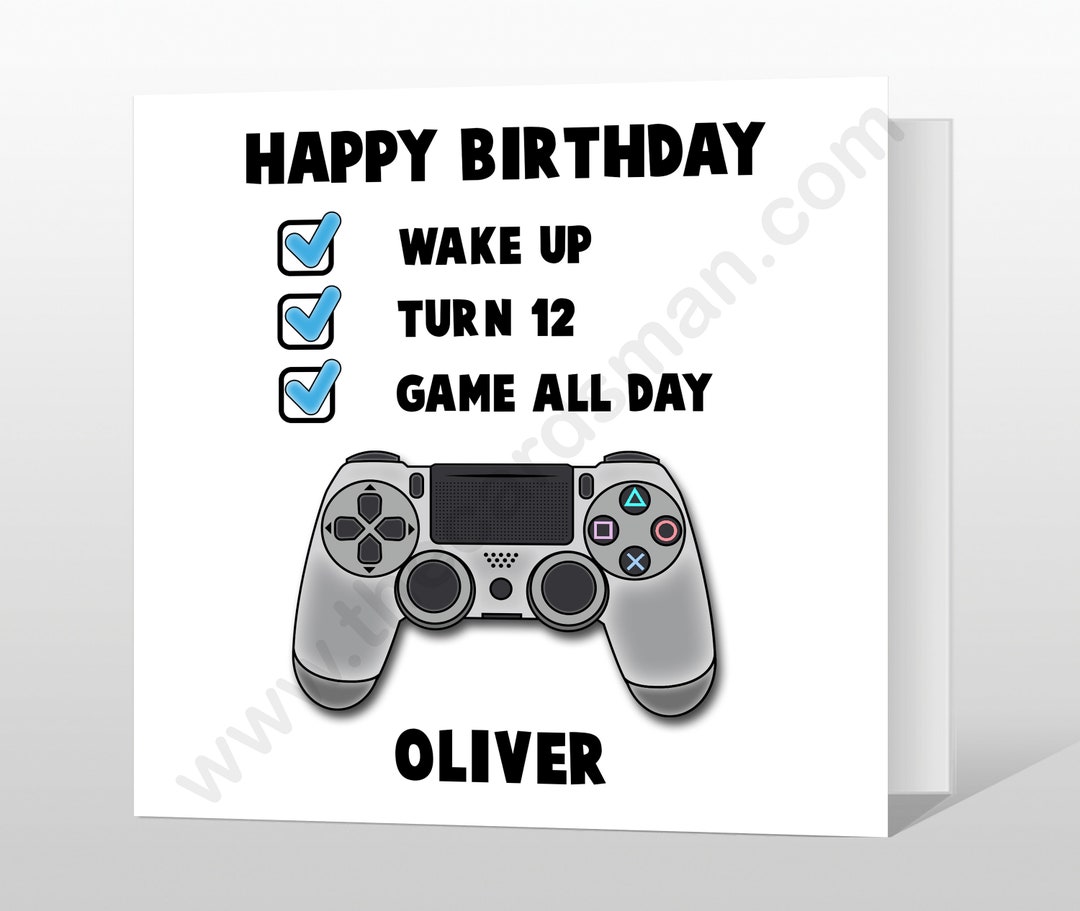 Personalised Gamer Birthday Card Boy Gamer Birthday Card for Son Girl ...
