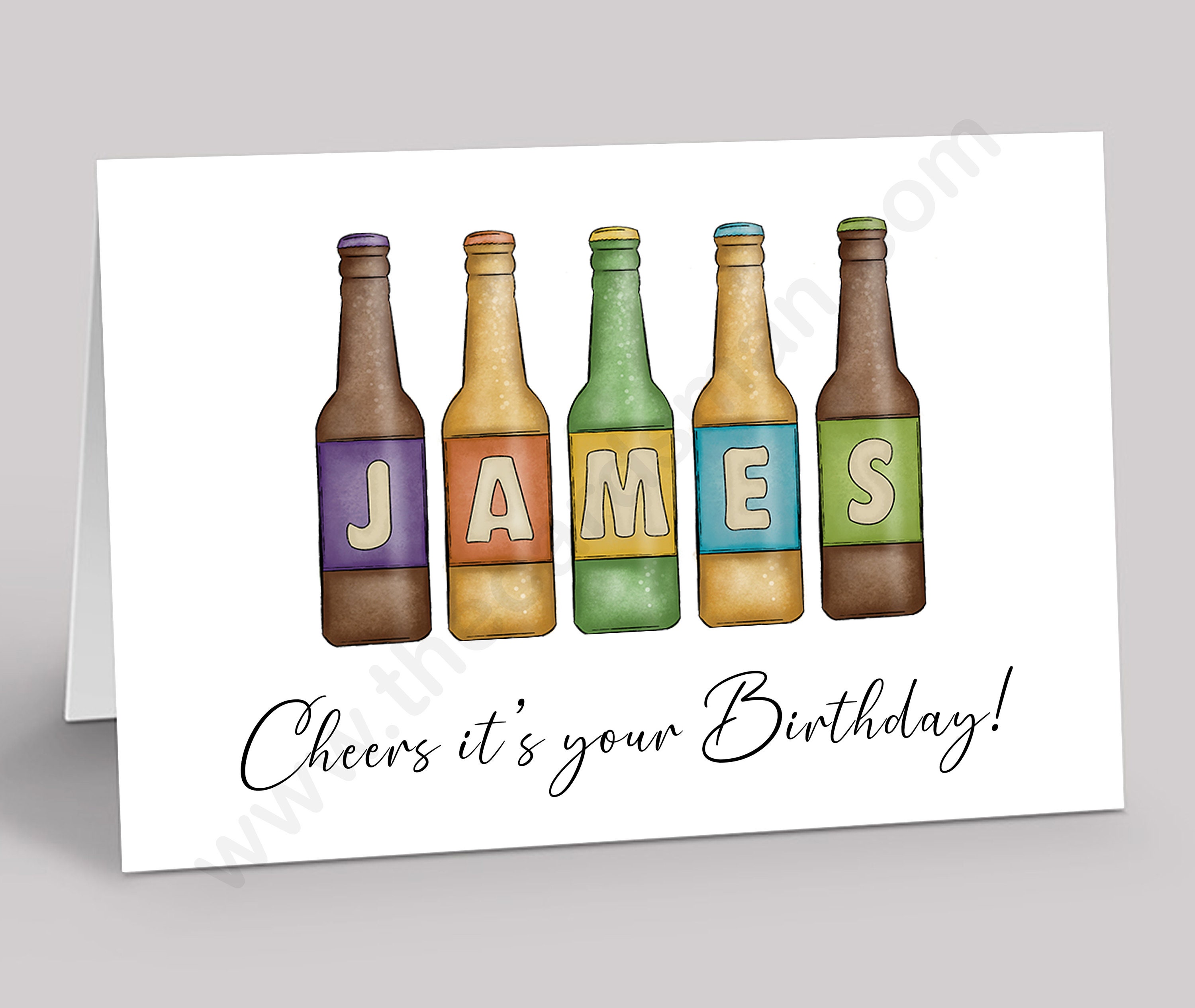 Personalised Beer Bottle Birthday Card Cider Bottle Card - Etsy