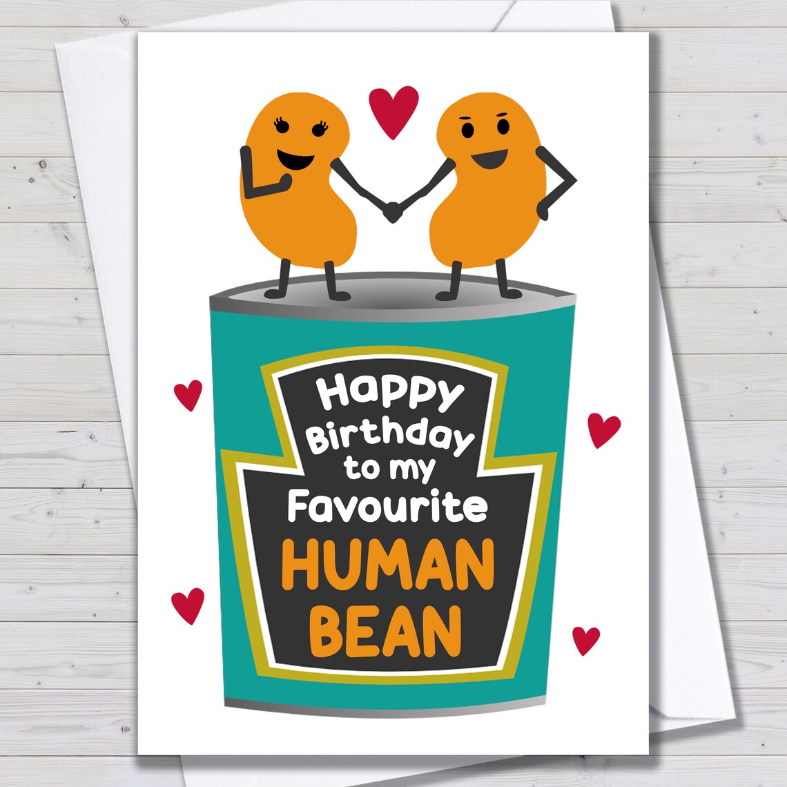 My Favourite Human Bean BIRTHDAY CARD Funny Baked Bean - Etsy UK