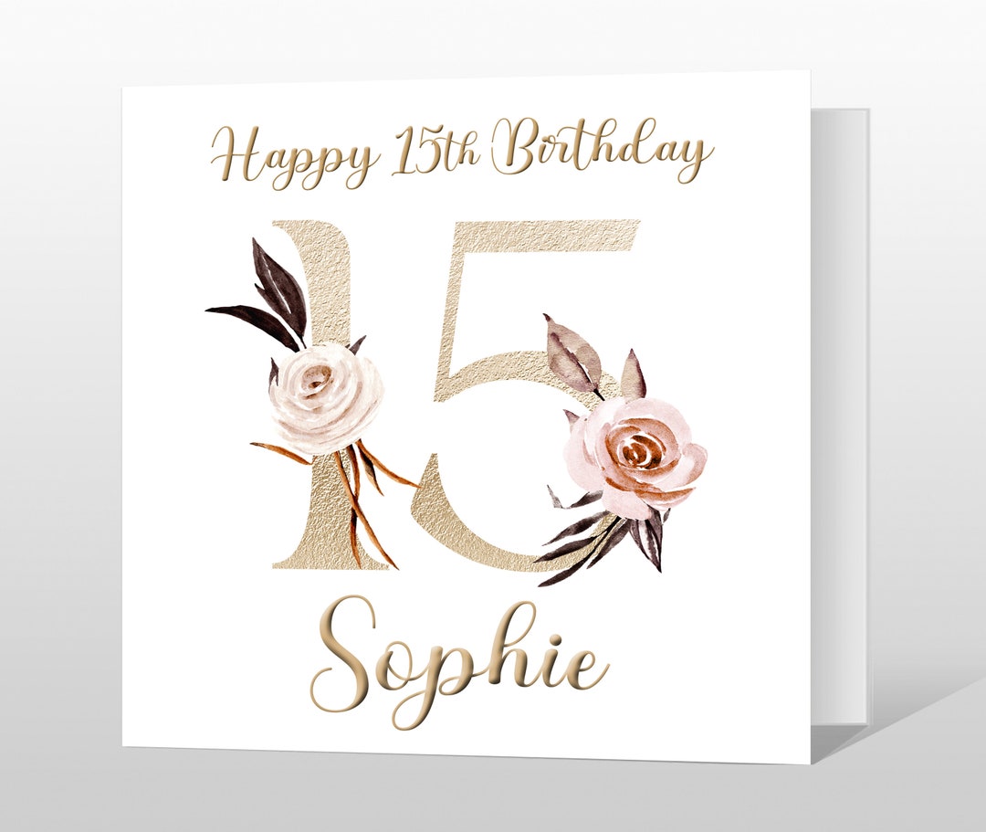 Personalised 15th Birthday Card 15th Birthday Card for - Etsy