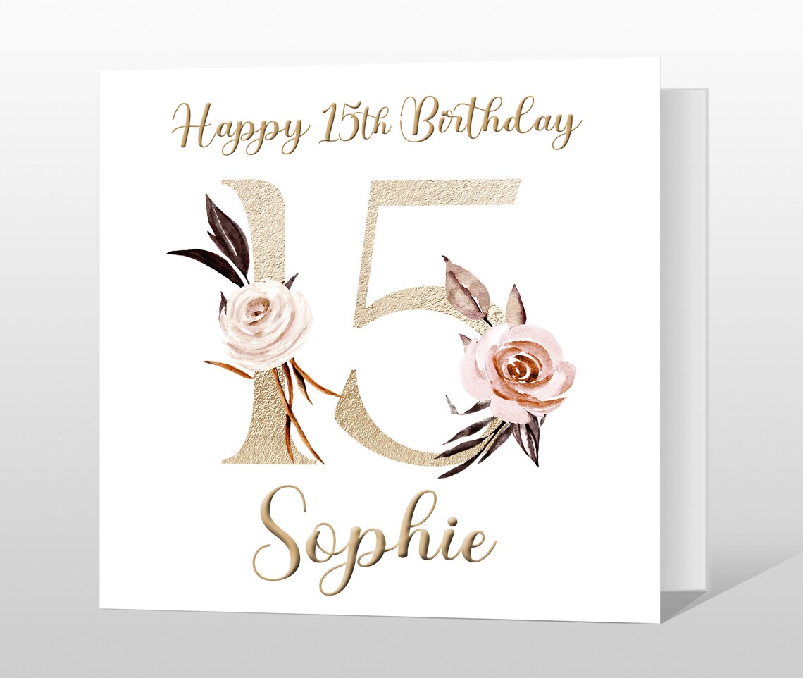 Personalised 15th Birthday Card 15th Birthday Card for - Etsy