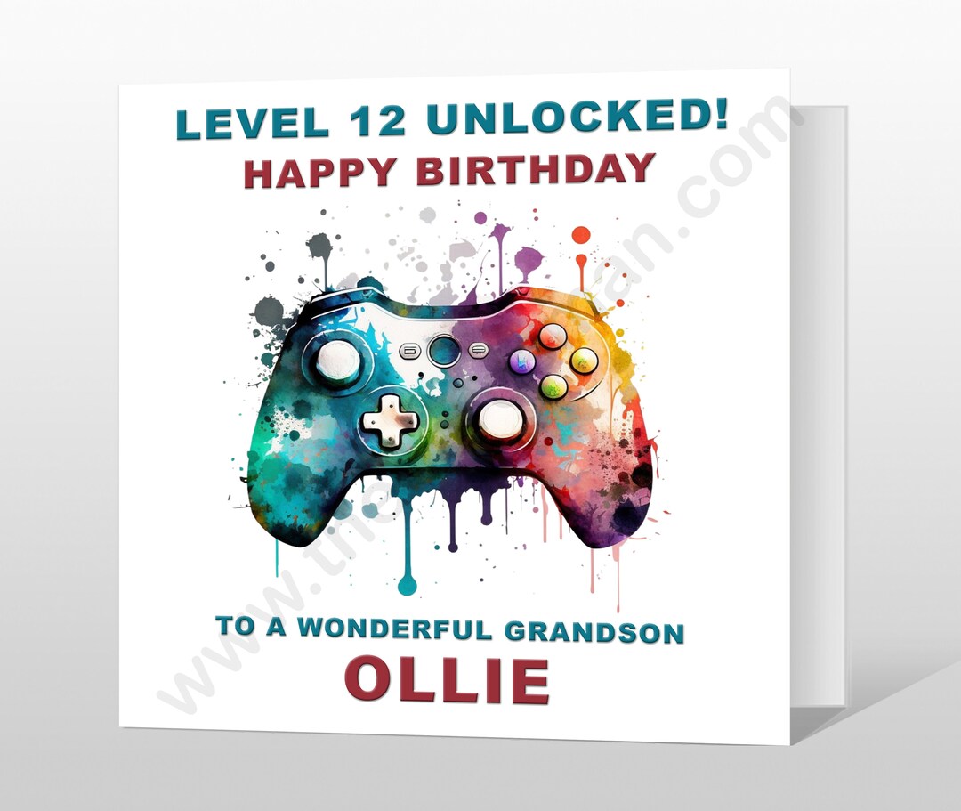 Personalised Gamer Birthday Card Boy Gamer Birthday Card for Son Girl ...