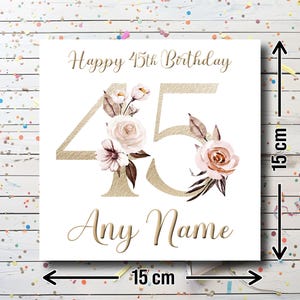 Personalised 45th Birthday Card - Custom 45 Birthday Card for Daughter ...