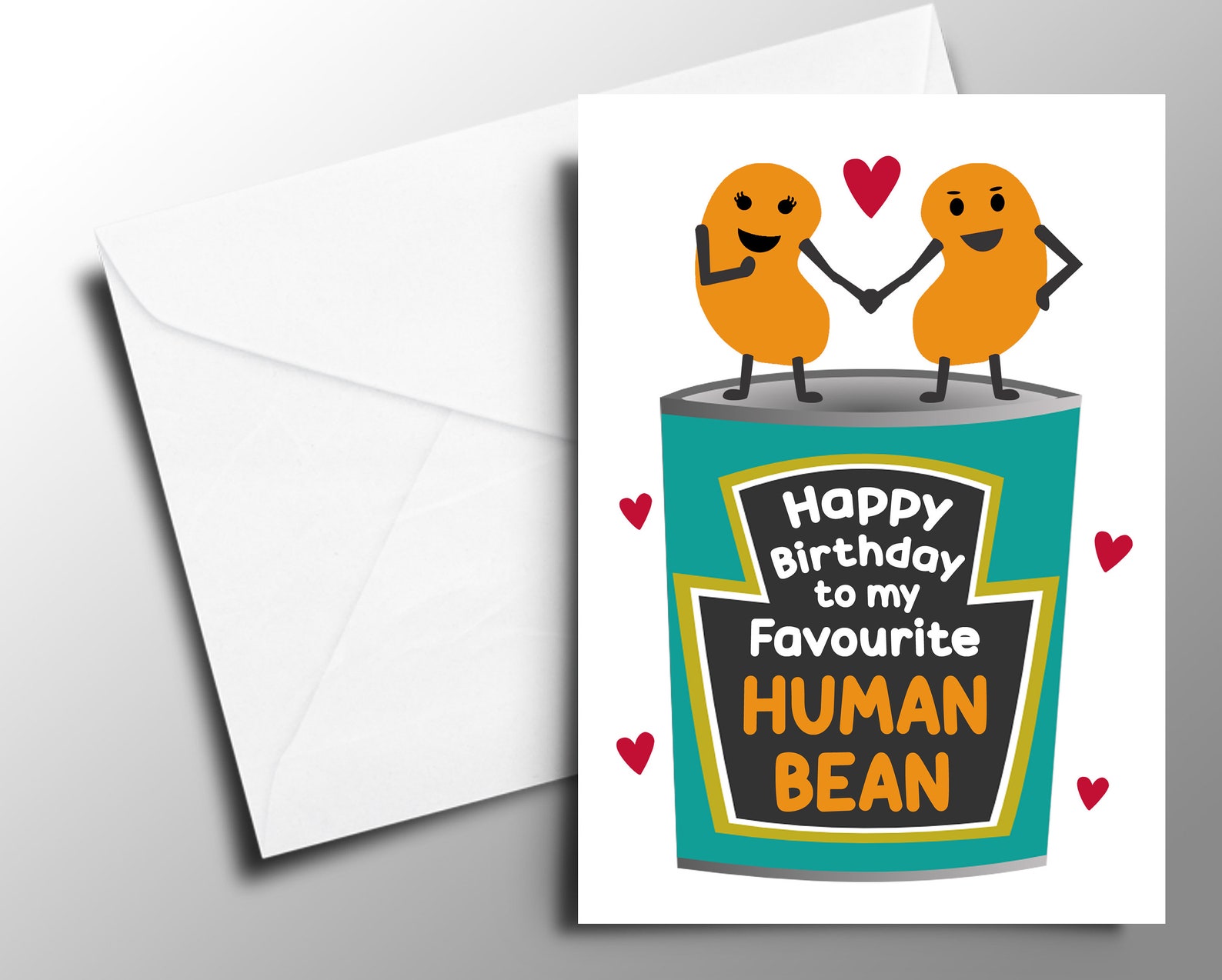 My Favourite Human Bean BIRTHDAY CARD Funny Baked Bean | Etsy UK
