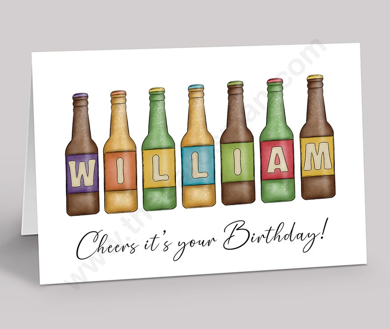 Personalised Beer Bottle Birthday Card Cider Bottle Card - Etsy