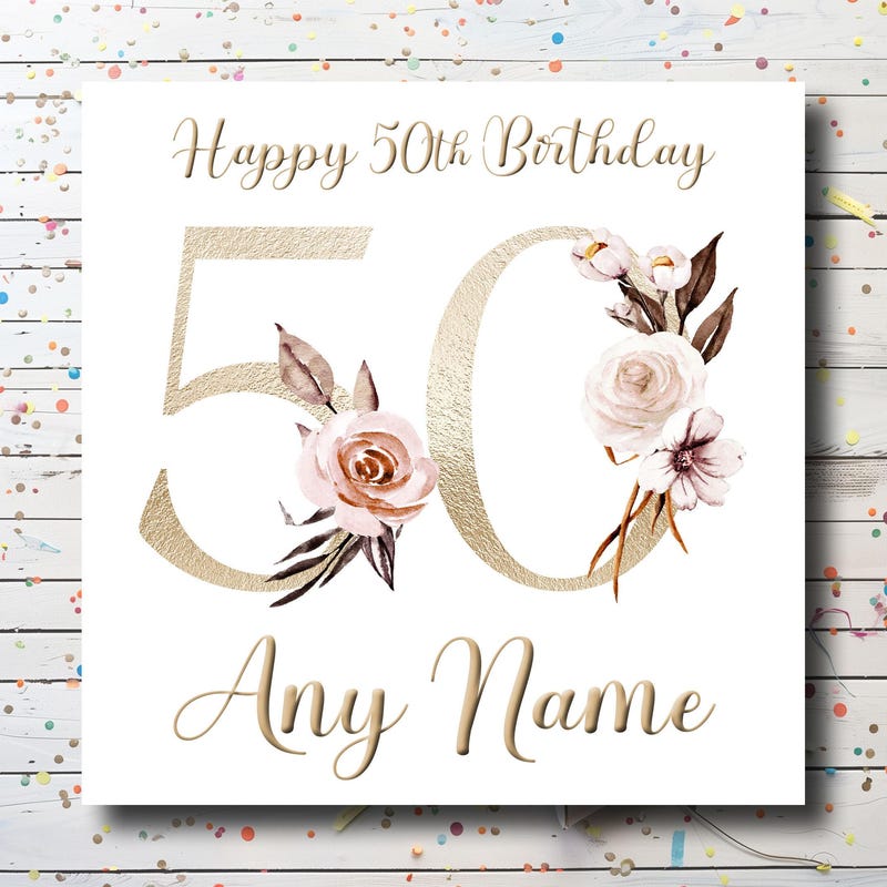 50th Birthday Card - Etsy