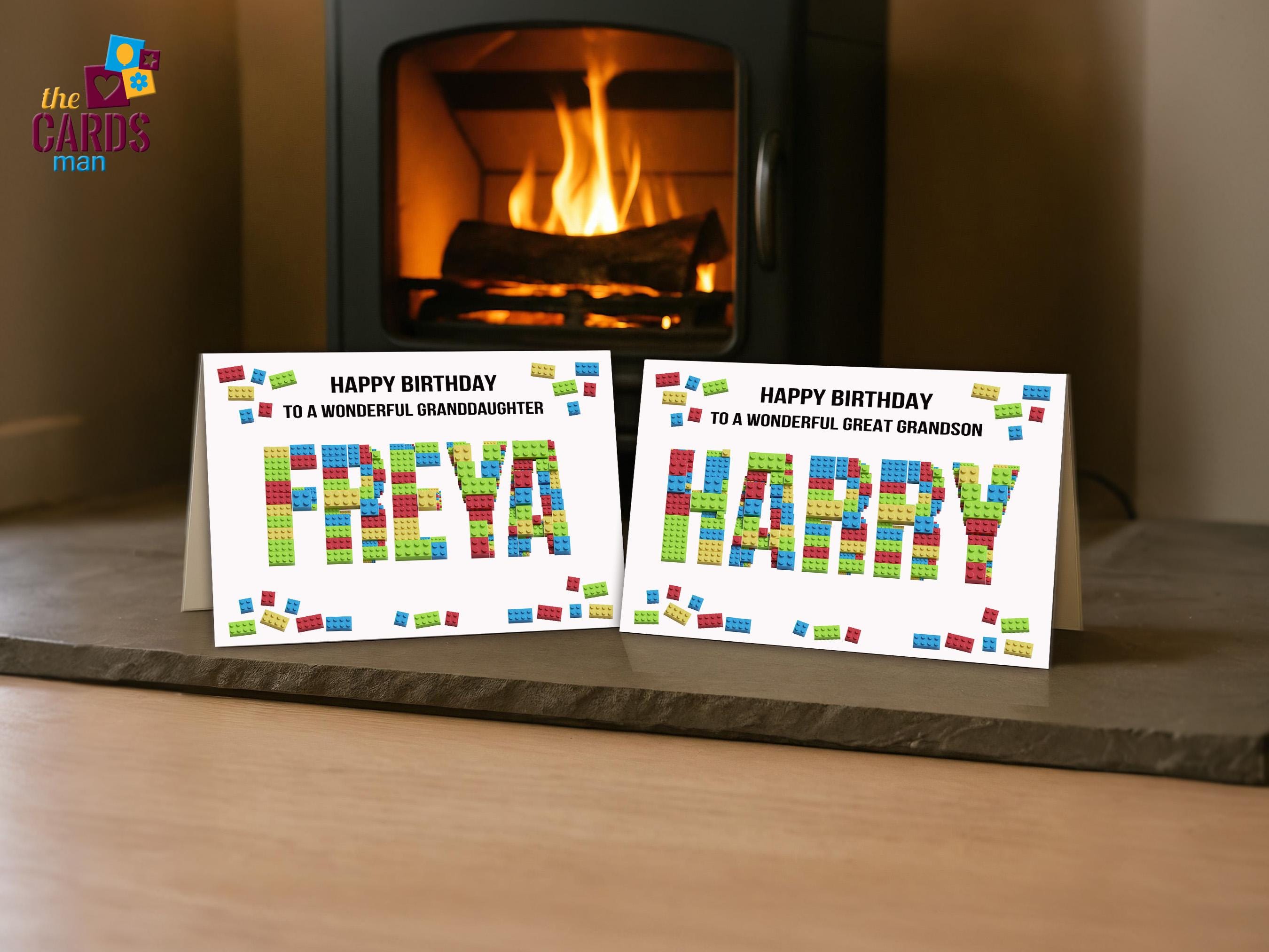 Brick-themed Personalised Birthday Card – Building Blocks Style – for ...