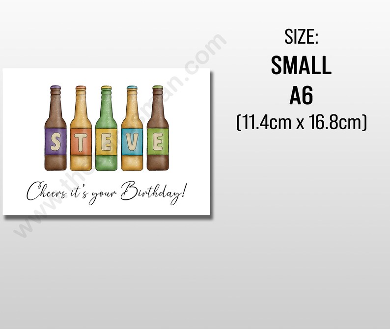 Personalised Beer Bottle Birthday Card Cider Bottle Card - Etsy