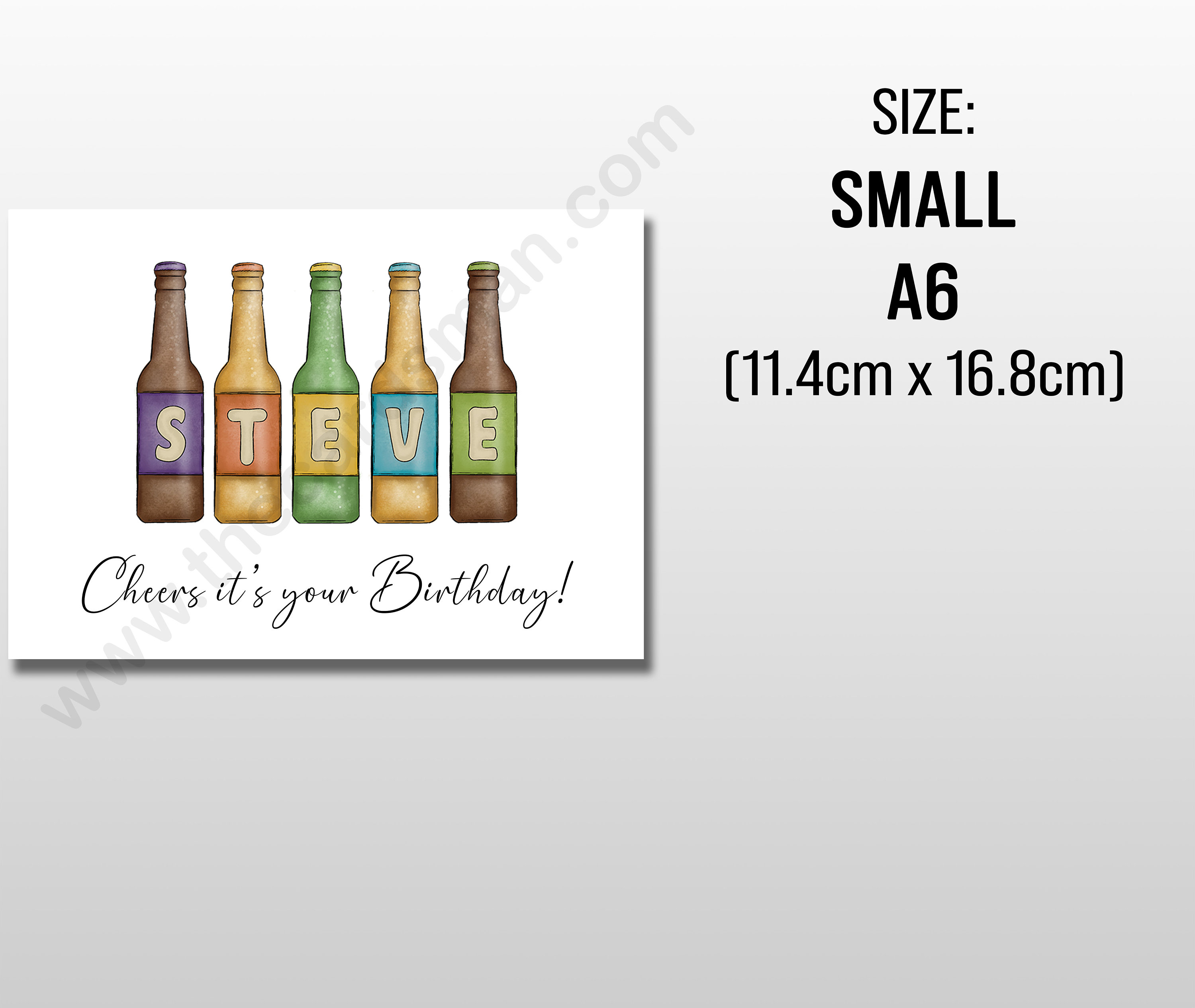 Personalised Beer Bottle Birthday Card Cider Bottle Card - Etsy