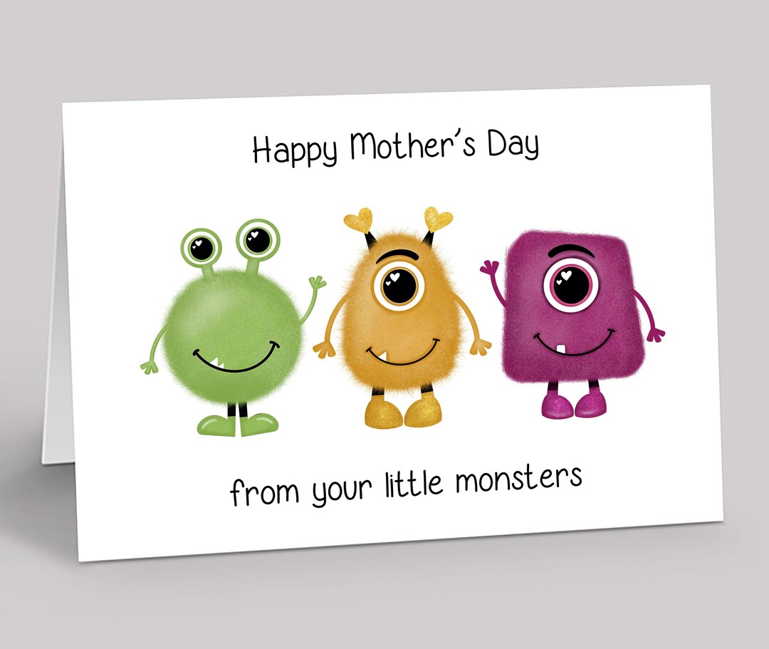Monsters Mothers Day Card - Funny Mothers Day Card From Son - Funny ...