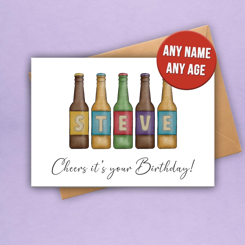 Dads Birthday Card Beer - Etsy UK