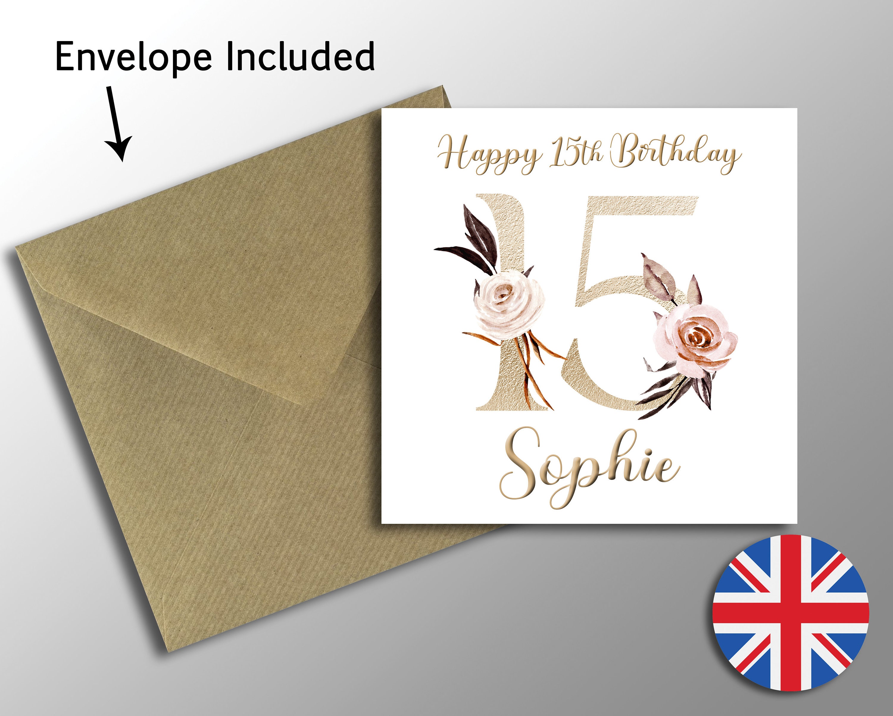 Personalised 15th Birthday Card 15th Birthday Card for - Etsy