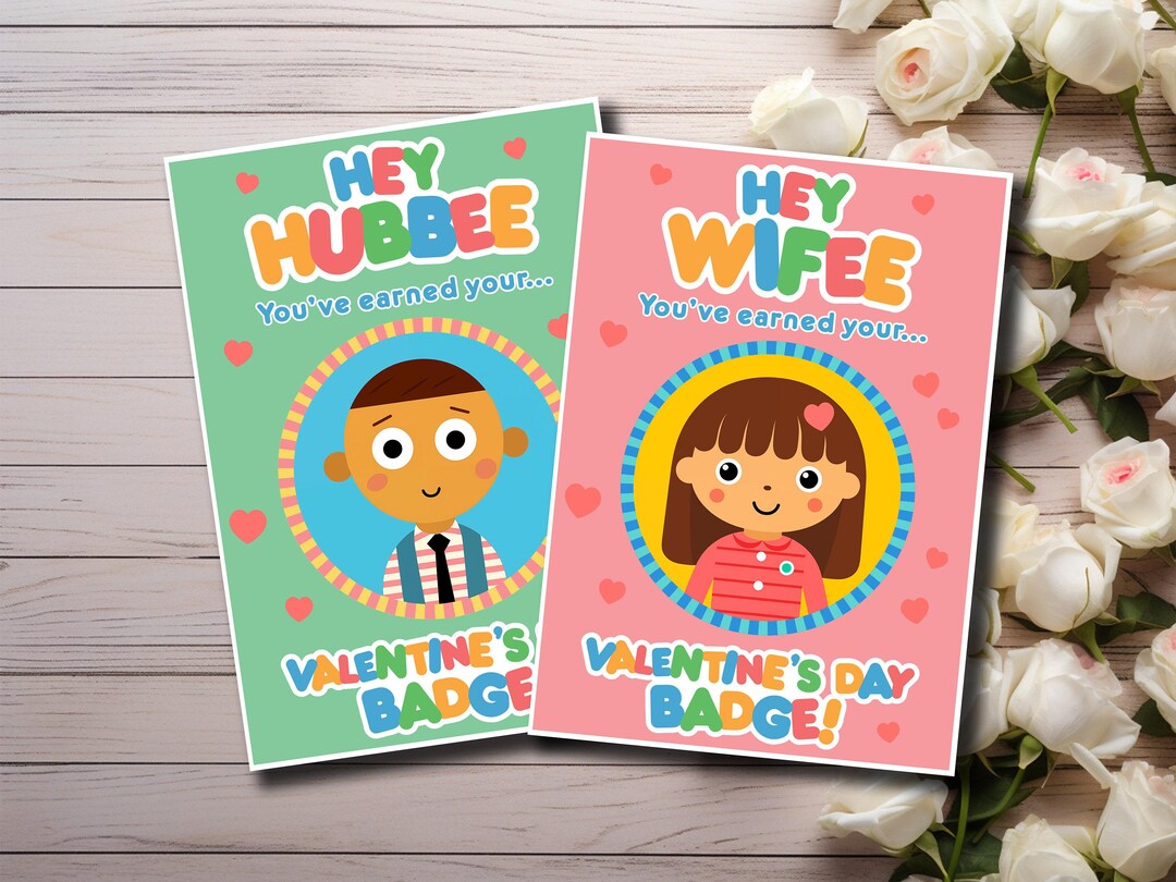 Funny Valentine's Day Card – Hey Wifee/hubbee Badge Award - Etsy