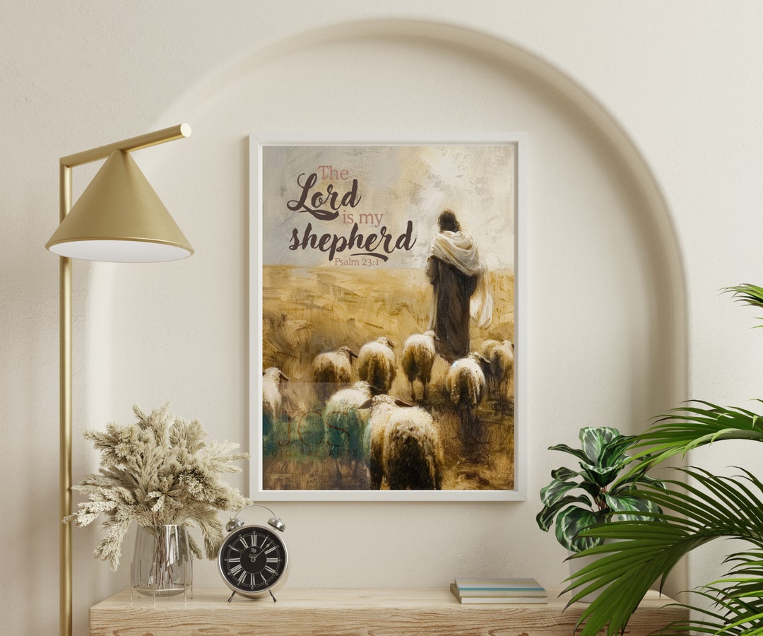 The Lord is My Shepherd Christian Art Gods Hands Inspirational Art ...