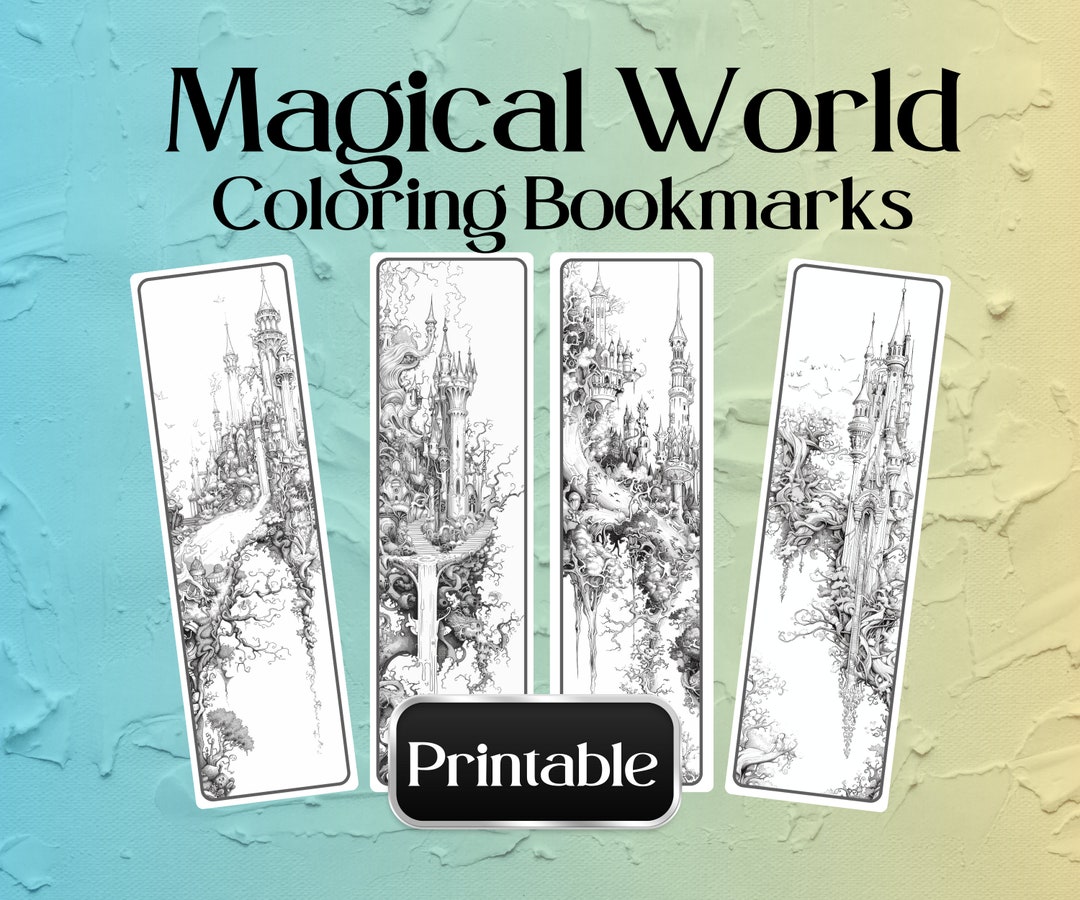 Fantasy Castle Coloring Bookmarks: Mystical Adult Color Page (PDF) - Etsy