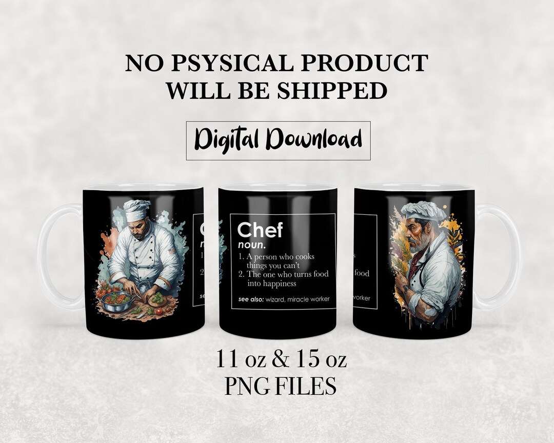 Chef Funny Quote Mug Wrap Watercolor Chef Mug PNG Mug File for 11 Oz ...