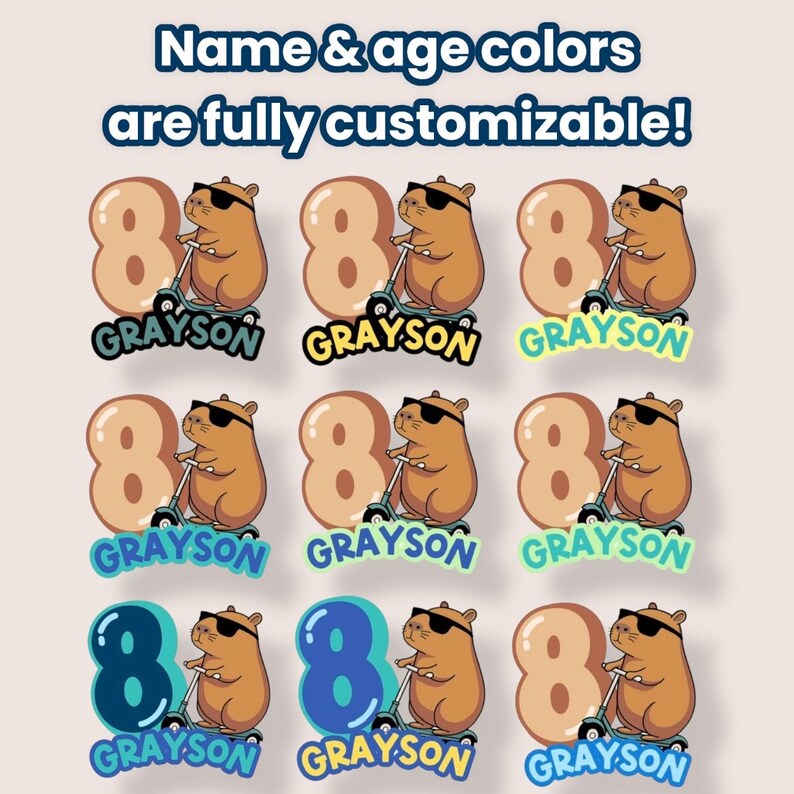 Personalized Capybara Cake Topper: Scooter Birthday Party Decoration - Etsy