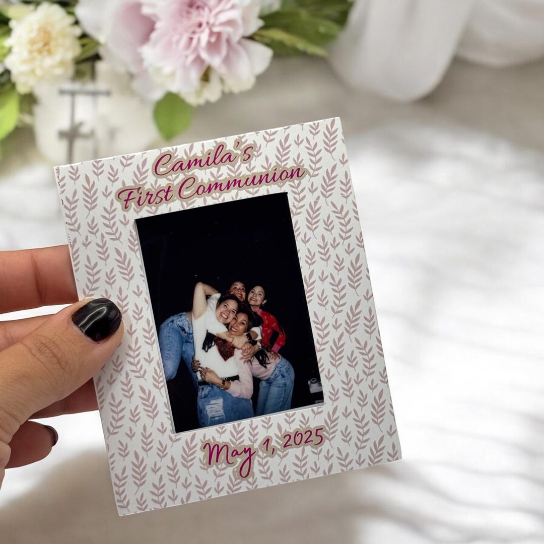 Personalized First Communion Photo Frame Favor: Polaroid Keepsake - Etsy