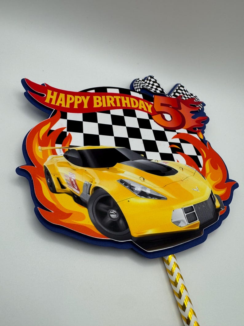 Personalized Racing Car Cake Topper: Speedway Birthday Party Decor - Etsy