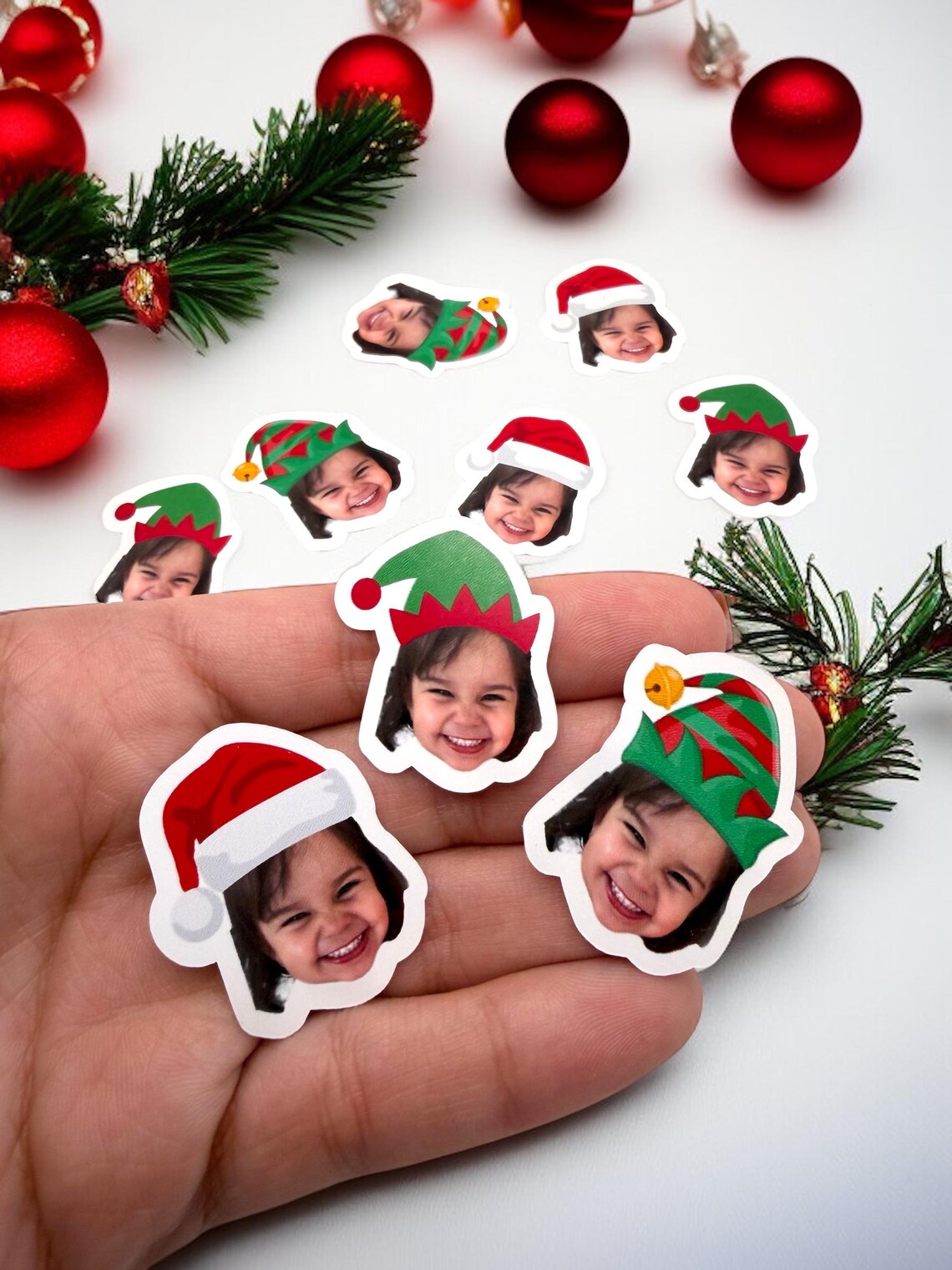 Personalized Christmas Face Confetti: Santa & Elf Hat Holiday Decor ...