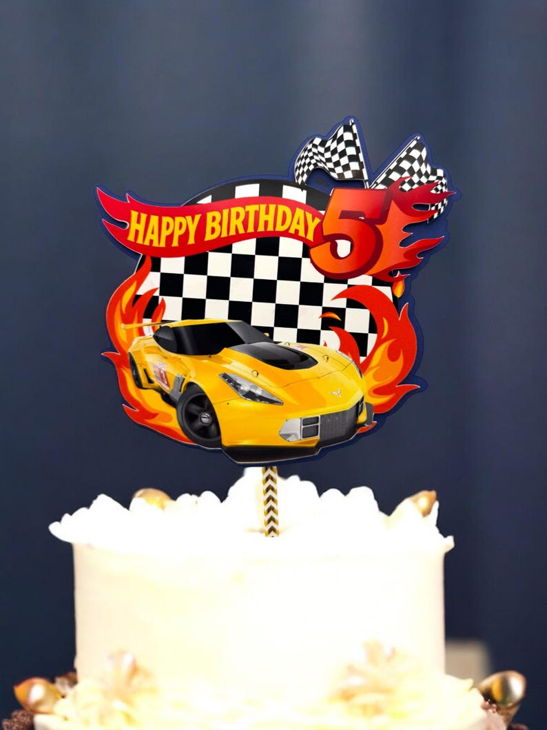 Personalized Racing Car Cake Topper: Speedway Birthday Party Decor - Etsy