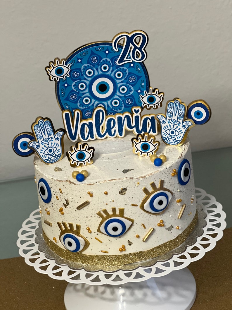 Evil Eye Cake Topper Set, Evil Eye Party, Turk Eye Birthday Party, Evil ...
