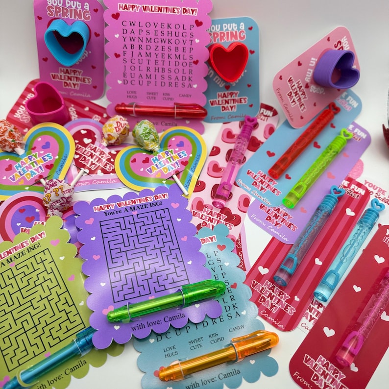 Personalized Valentine's Day Cards for Kids: Maze & Word Search With ...